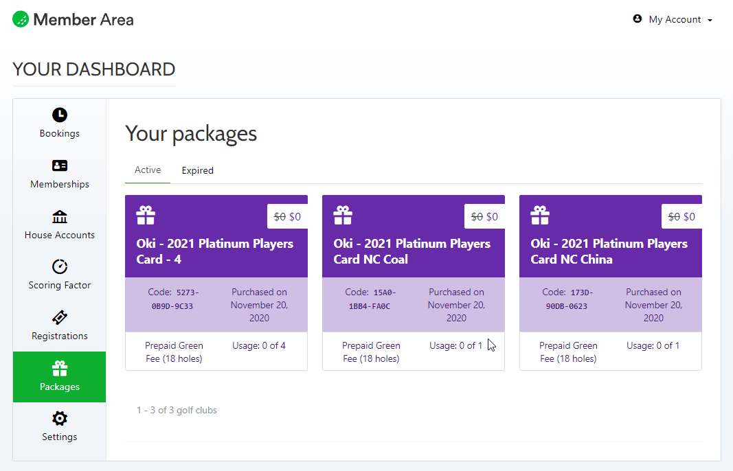 How many Players Card rounds do I have left?